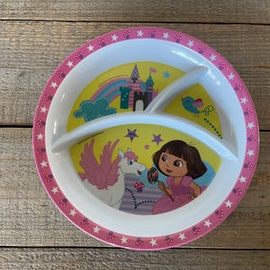 Dora the Explorer Melamine Divided Kids Plate // Great Condition ...