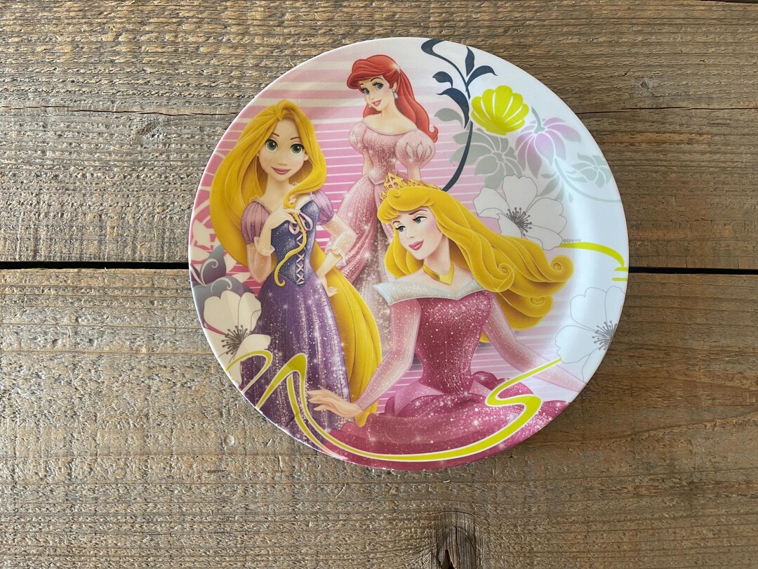 Vintage Disney Princess Melamine Plate // Tangled Rapunzel, Ariel the ...
