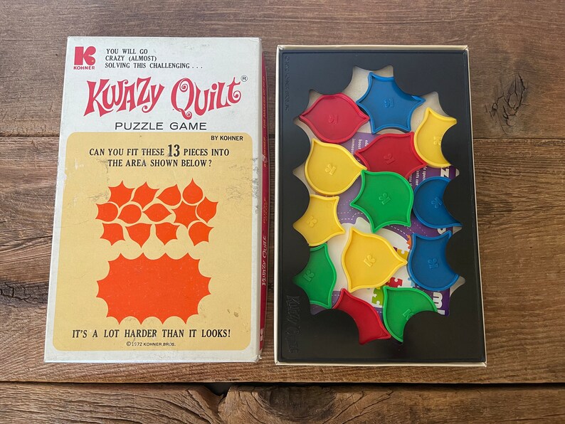 Vintage Kwazy Quilt Puzzle Game - 1972 Kohner Bros Brain Teaser - Etsy