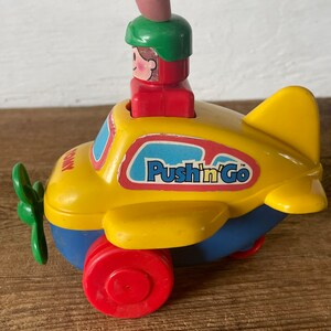 Vintage Tomy Push'n'go Plane & Pilot Toy // Collectible Toy // 1970's ...