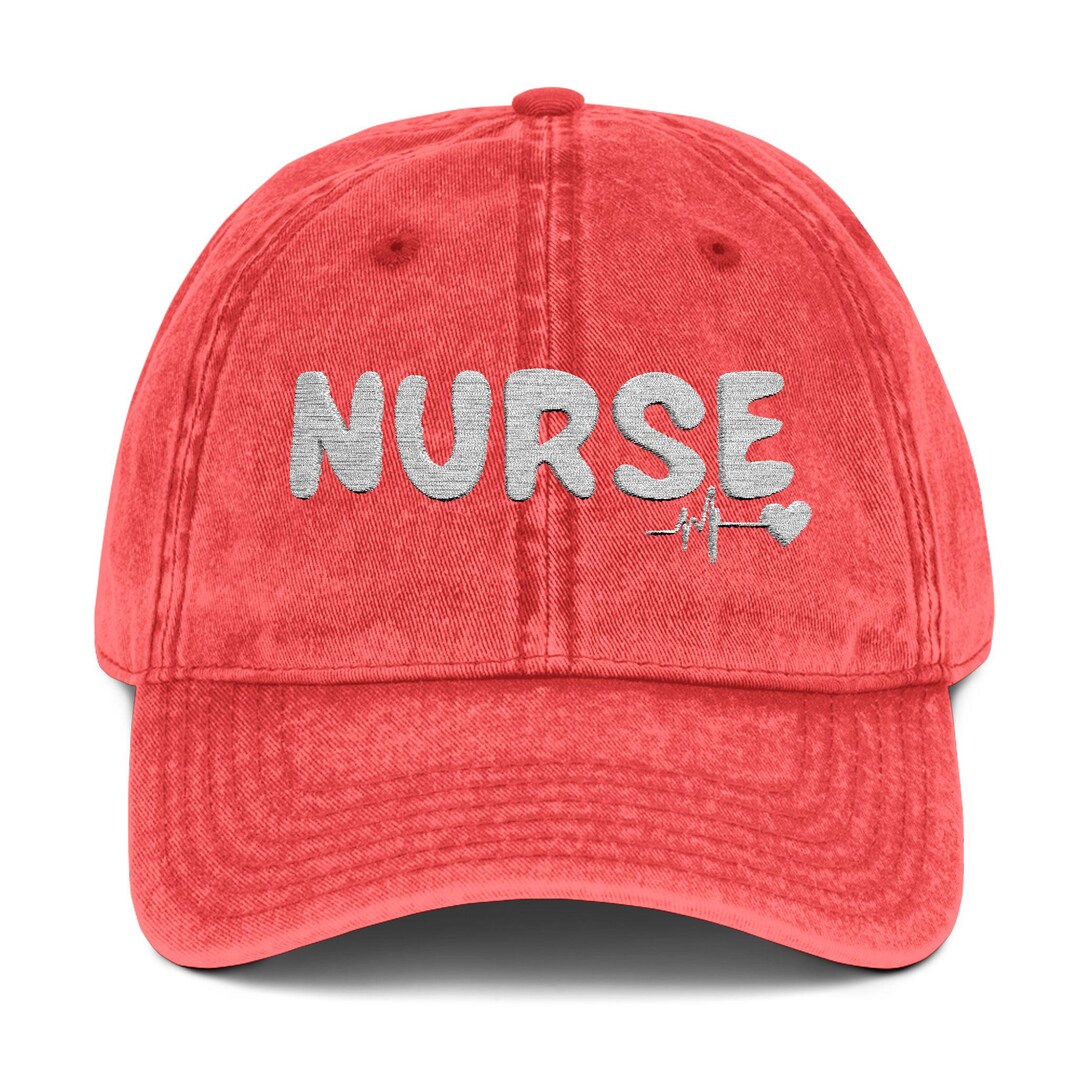 Vintage Nurse Embroidered Baseball Cap: Washed Cotton Twill - Etsy