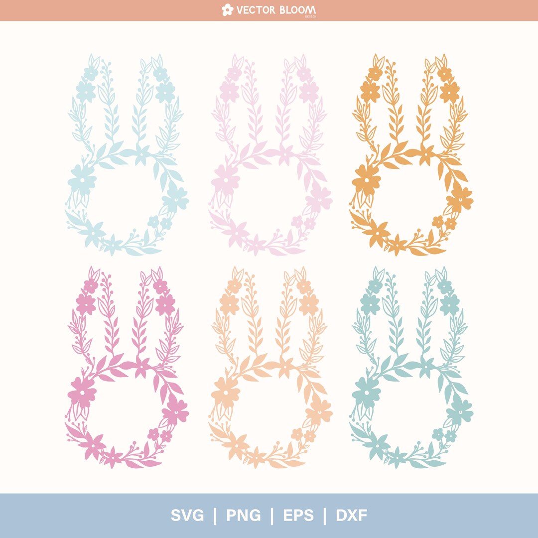 Floral Bunny Svg | Easter Bunny SVG | Happy Easter Svg | Spring Svg ...