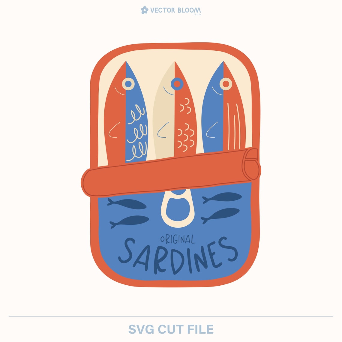 Sardines Cut File SVG | Fisherman Aesthetic | Cute Sardines Can ...