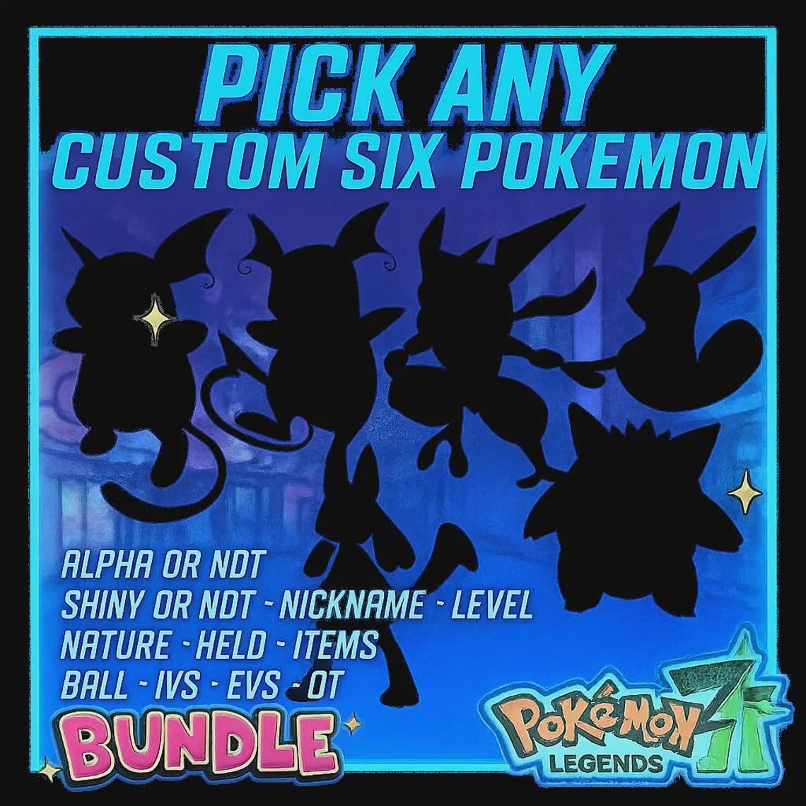 Pokemon Legends: Z-A CUSTOM Bundle / Any 6IV Pokemons Shiny / Instant ...