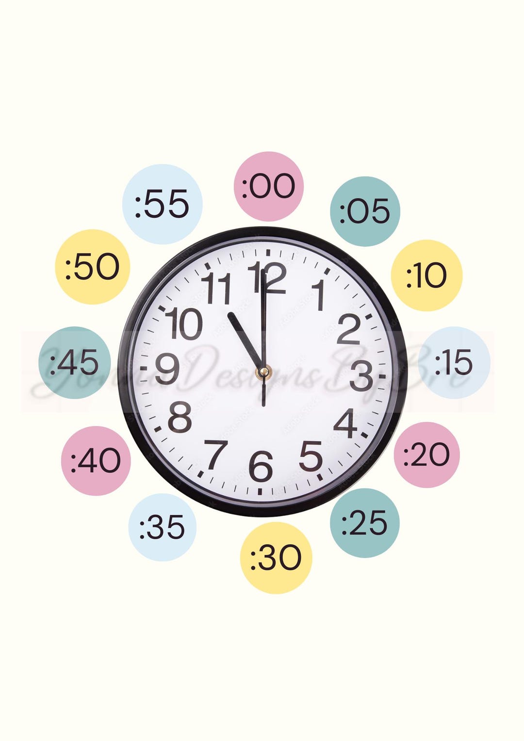 Editable Kids Clock Numbers I Canva Digital Download I Colorful Design ...