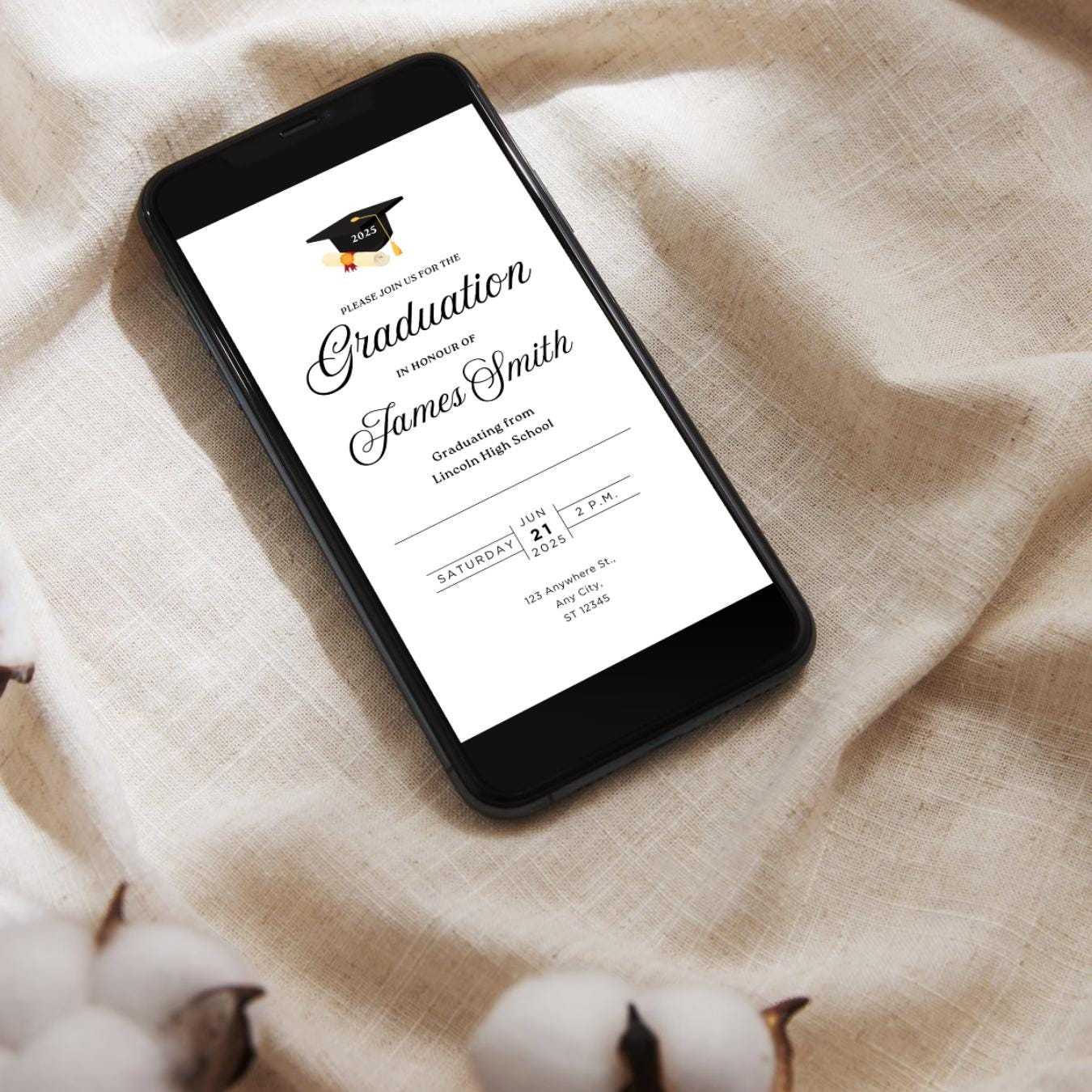 Graduation Invitation Template; Editable Graduation Invite; Grad ...