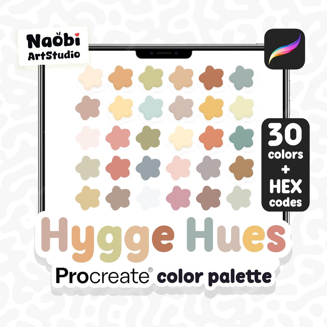 Hygge Hues: Procreate Color Palette for Digital Art & Notes | 30 ...