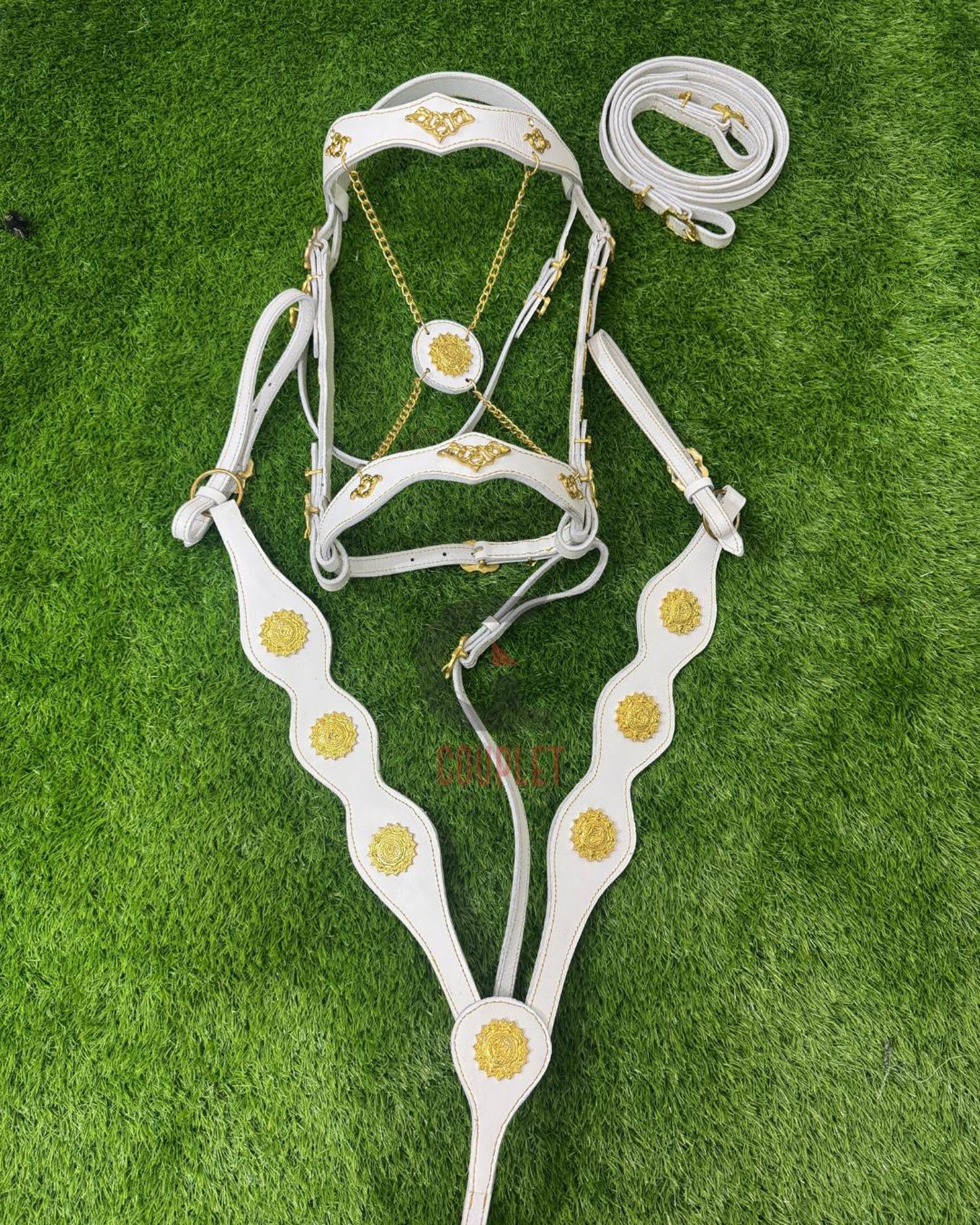 Handmade Cowhide Leather Horse Bridle With Brass Ornaments - Etsy