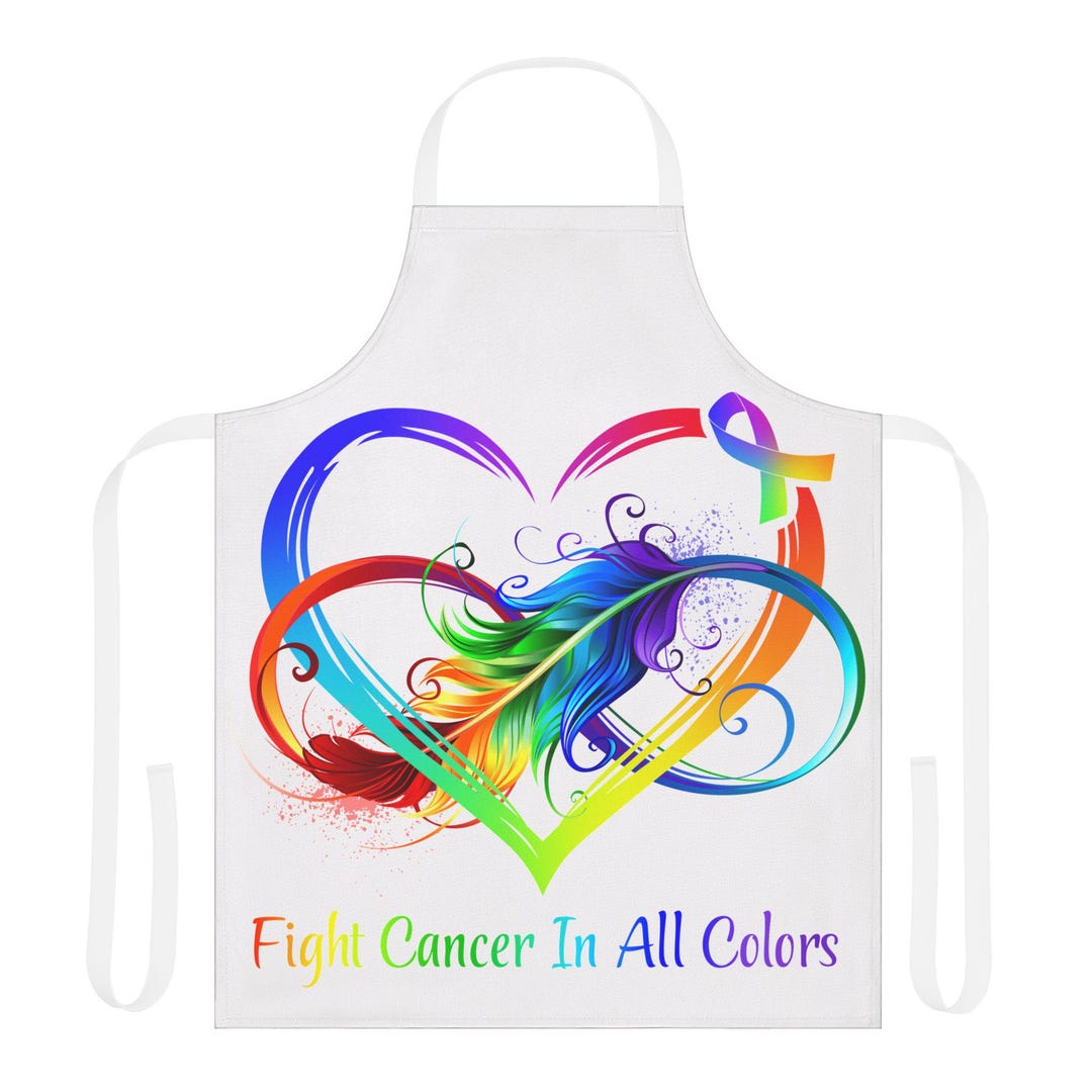 Colorful Inspirational Apron, Fight Cancer Motivation, Gift for Cancer ...