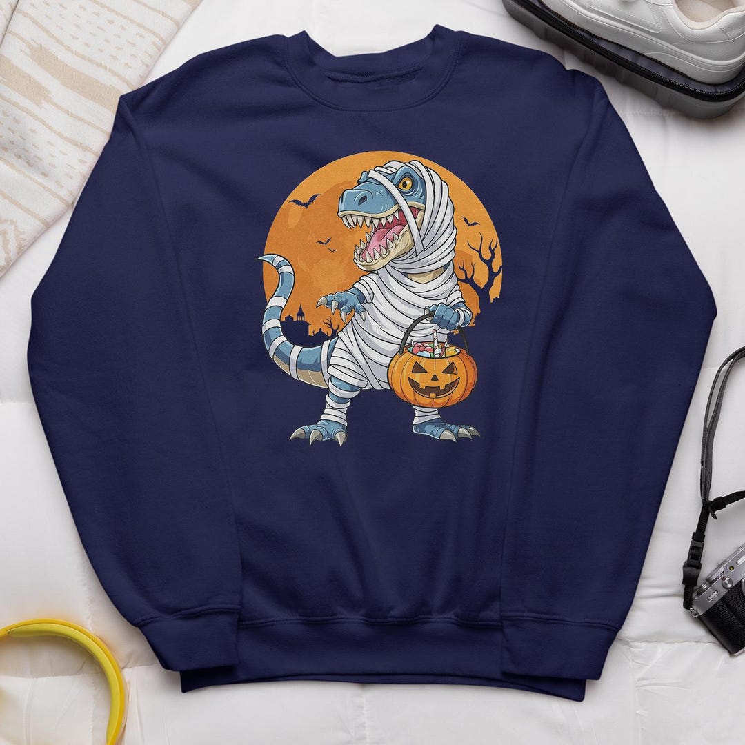 Trick-or-treat Mummified T-rex Halloween Shirt, Funny Cheap Costume ...