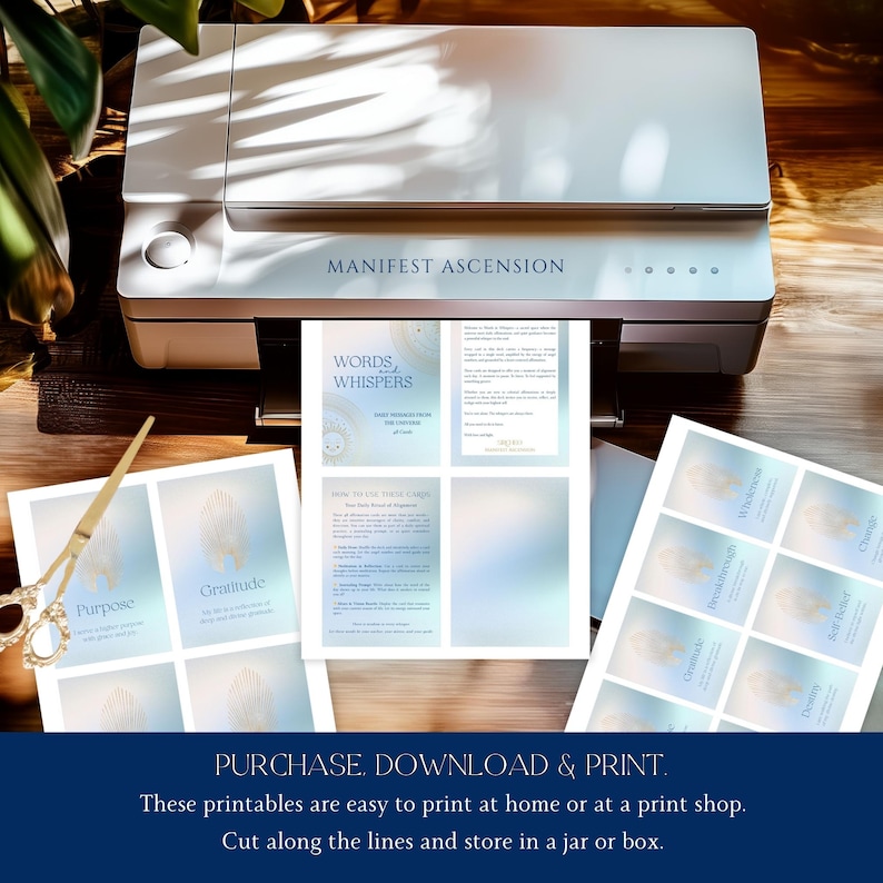 Words & Whispers Oracle Cards, 48 Affirmation Cards (PDF) - Etsy