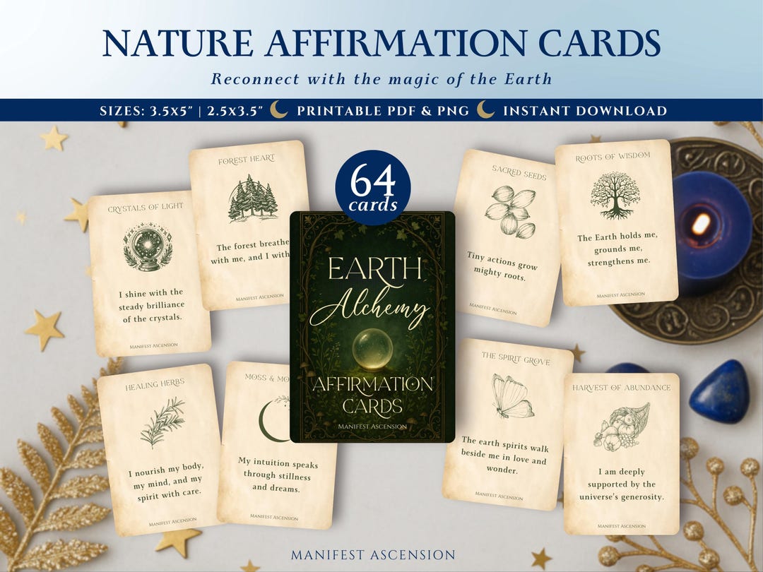 Vintage Botanical Affirmation Cards, Witchy Printable Manifestation ...