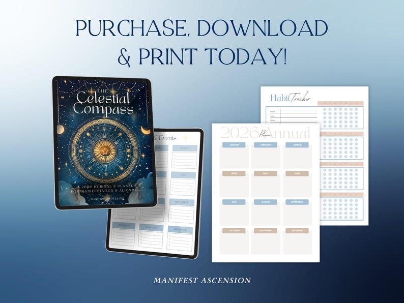 Celestial Compass 2026 Moon Manifestation Journal | Lunar Cycle Planner ...