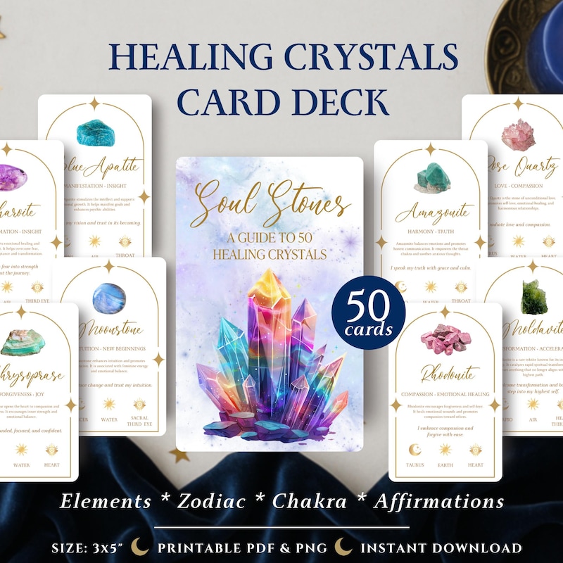 Printable Crystal Cards - Etsy