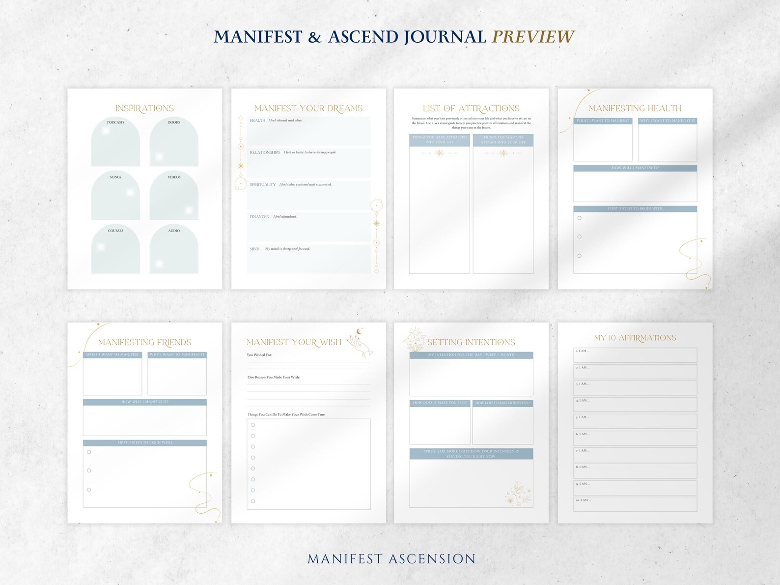 2025 Manifestation Journal: Printable Gratitude & Vision Board (PDF ...
