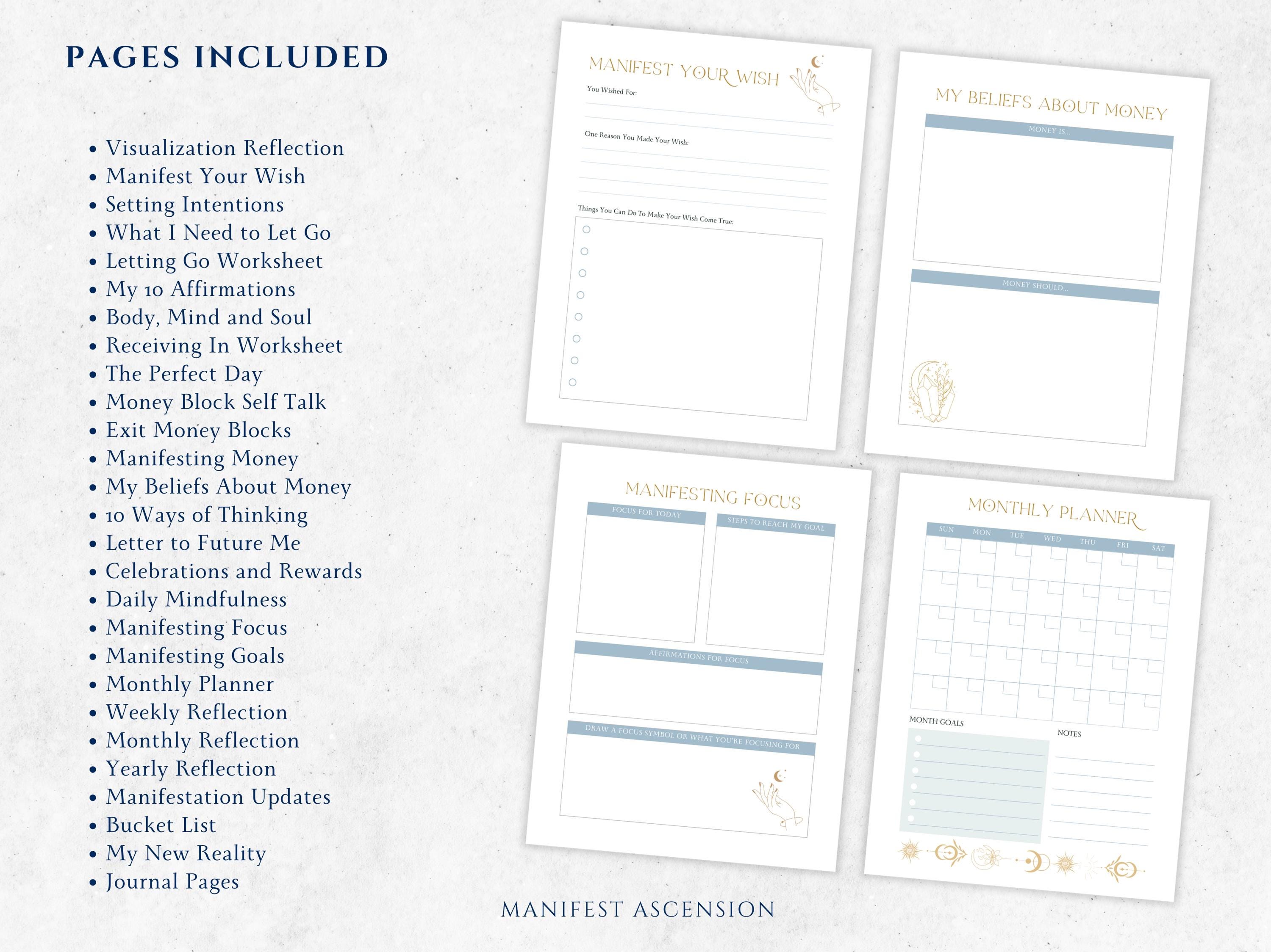 2025 Manifestation Journal: Printable Gratitude & Vision Board (PDF ...