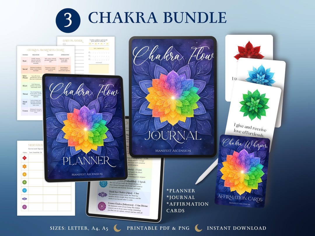 Chakra Healing Journal & Planner: Energy Alignment Workbook (digital ...