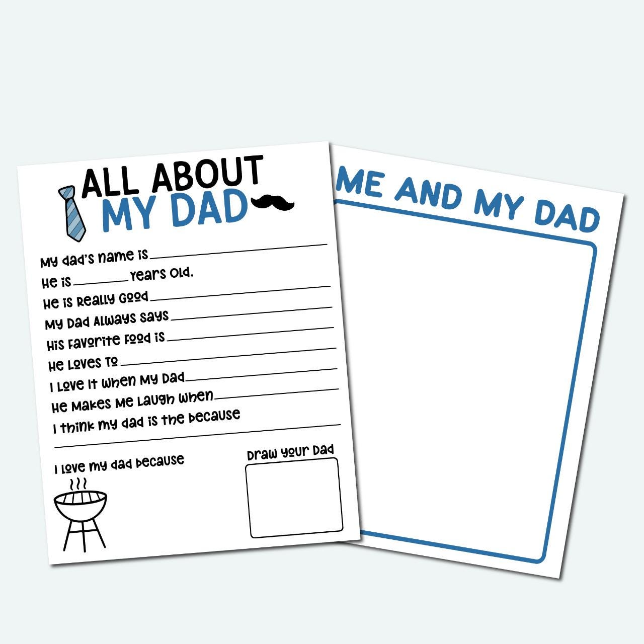All About My Dad Printable | Fathers Day Gift | Dad Gift | Fill in the ...