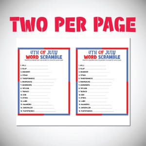4th of July Word Scramble Game, Patriotic Party Game, Independence Day ...