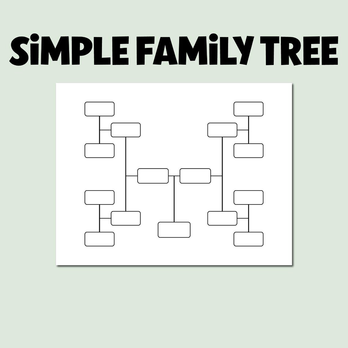 4-generation Family Tree Chart: Fillable Genealogy Pedigree (PDF) - Etsy