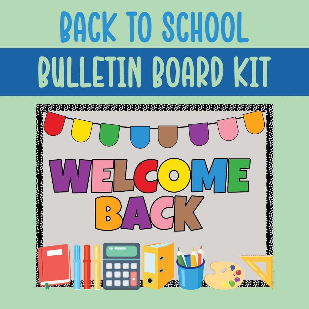 Welcome Back School Bulletin Board Kit Back to School Classroom Door ...