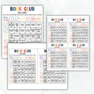 Book Club Dice Game • Printable Discussion Questions • Reading Group ...