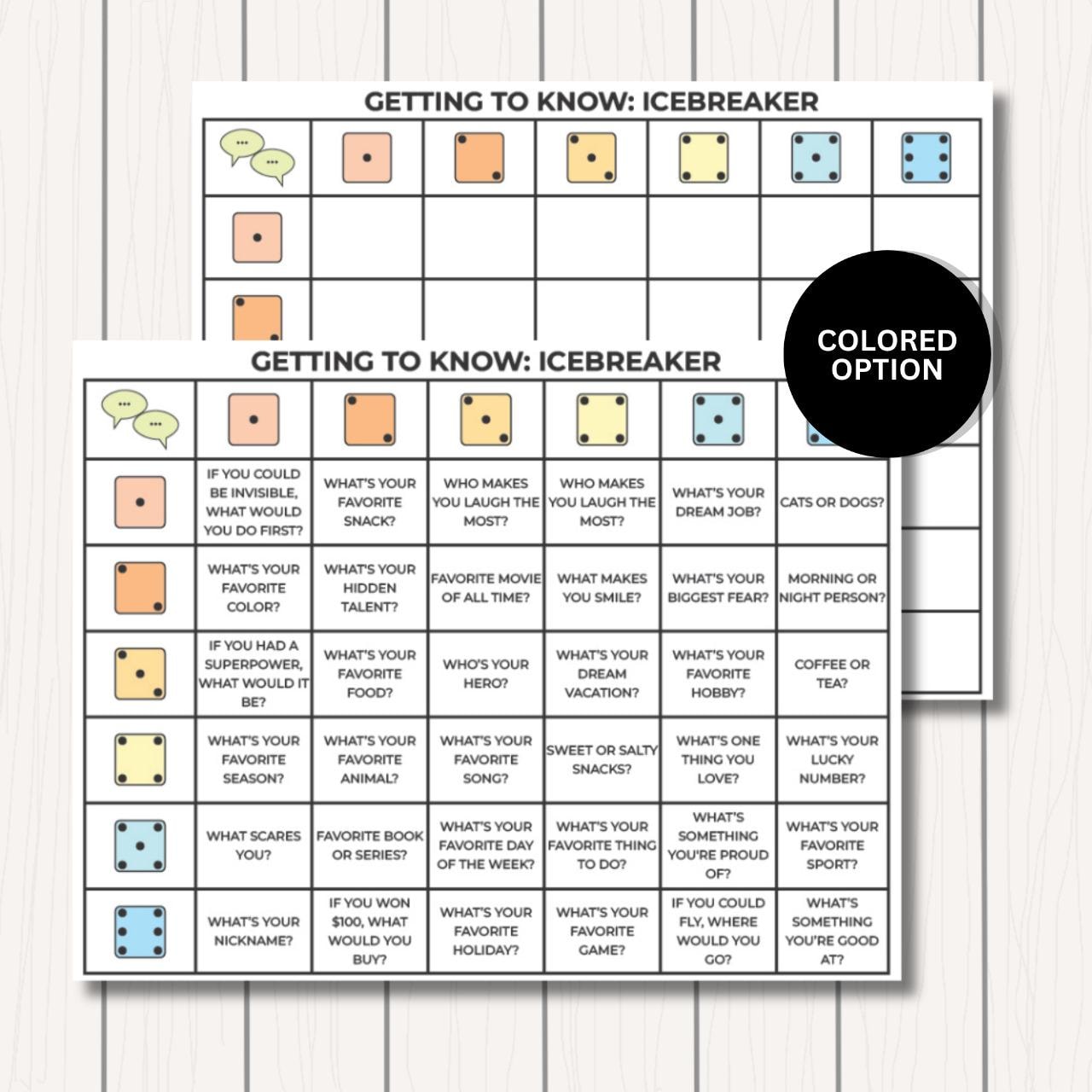 Printable Icebreaker Game for Adults and Kids, Team Building ...