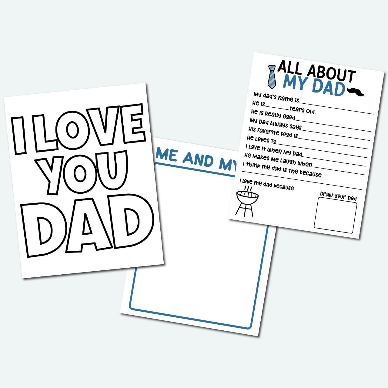 All About My Dad Printable | Fathers Day Gift | Dad Gift | Fill in the ...