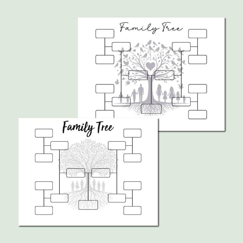 4-generation Family Tree Chart: Fillable Genealogy Pedigree (PDF) - Etsy