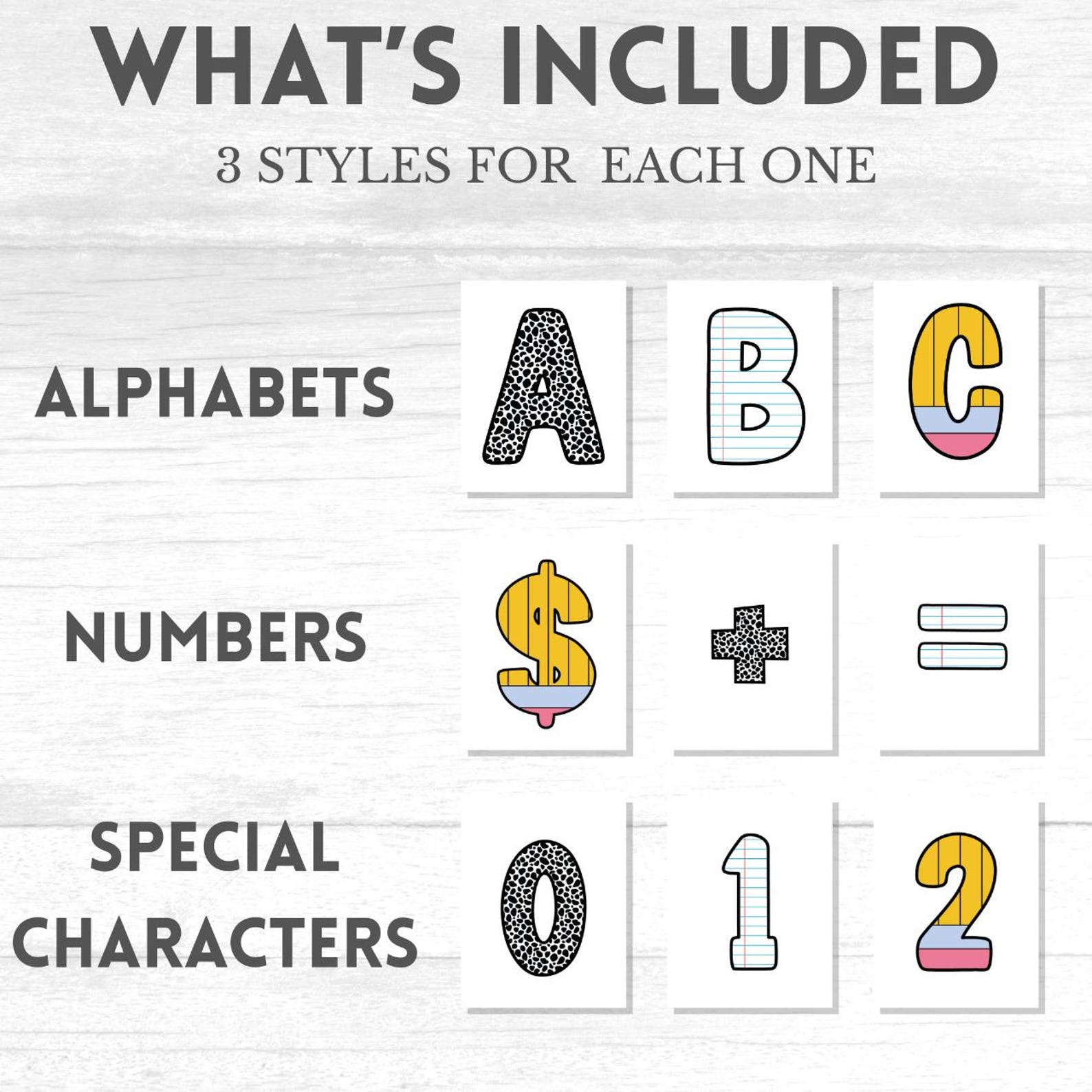 Bold Printable Bulletin Board Letters, Numbers, and Symbols: Classroom ...