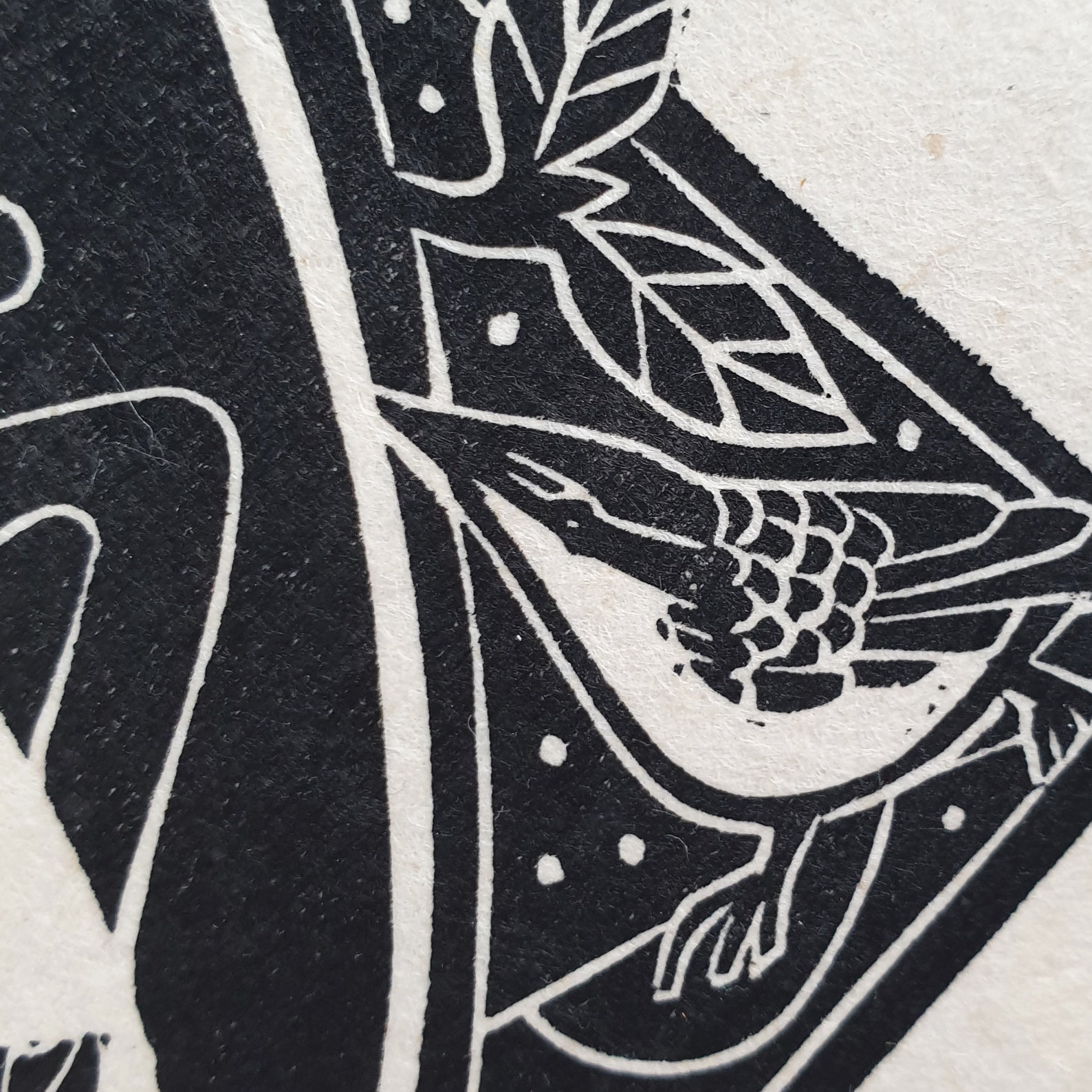 The Beast of Dean II Pine Marten, Original Linocut Print on Handmade ...