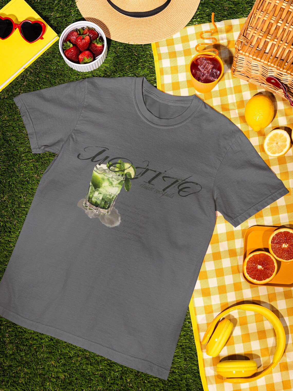 Mojito Cocktail Recipe T-shirt: Retro Summer Drinks Graphic Tee - Etsy