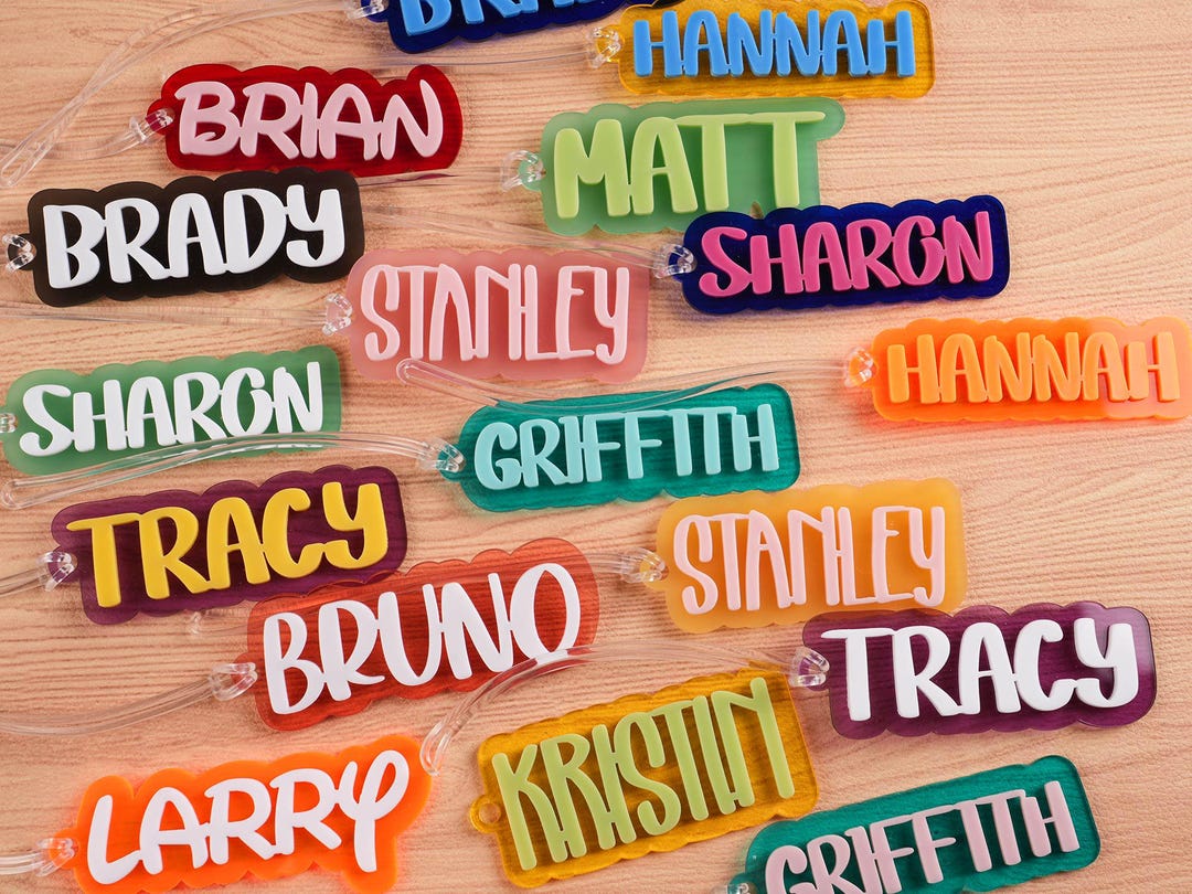Custom Acrylic Name Tag Keychain: Personalized Backpack, Lunchbox ...