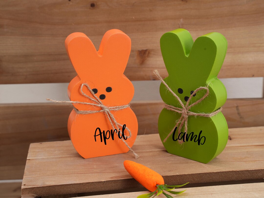 Personalized Easter Peeps, Wooden Easter Bunnies With Names - Etsy