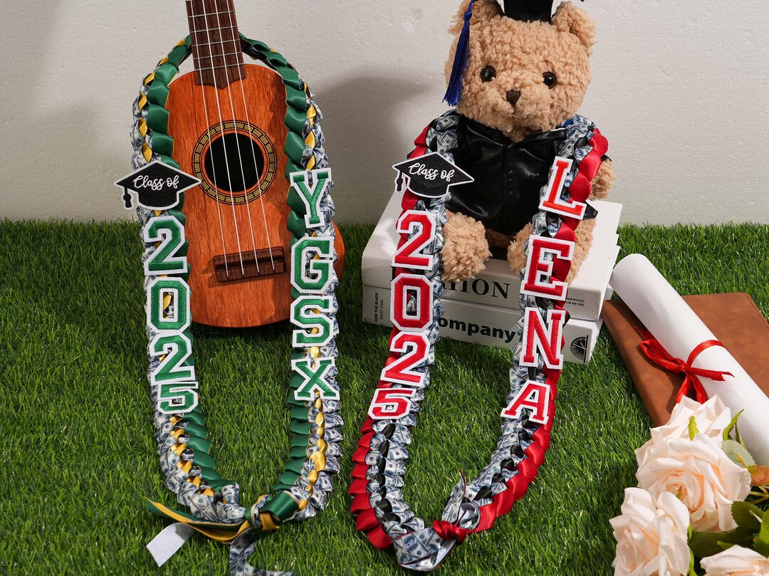 2025 Graduation Lei With Name,honor Ribbon Lei Grad Gift,senior Night ...