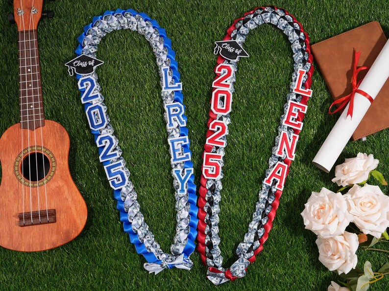 Personalized Graduation Lei 2025: Custom Ribbon Lei, Senior Gift - Etsy