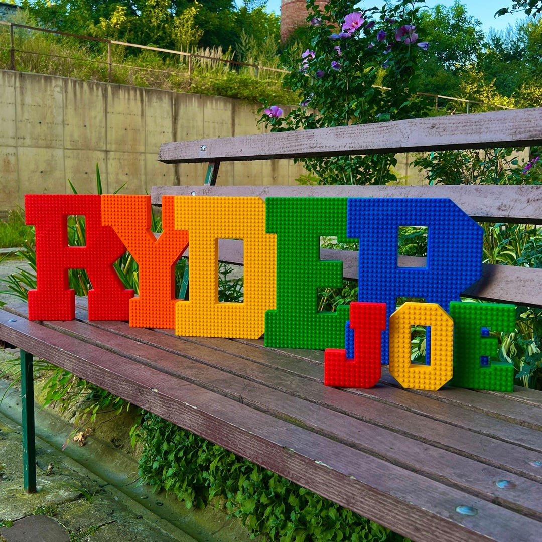 LARGE Brick Style Letters, Custom Block Name Plate, Bedroom Decor ...