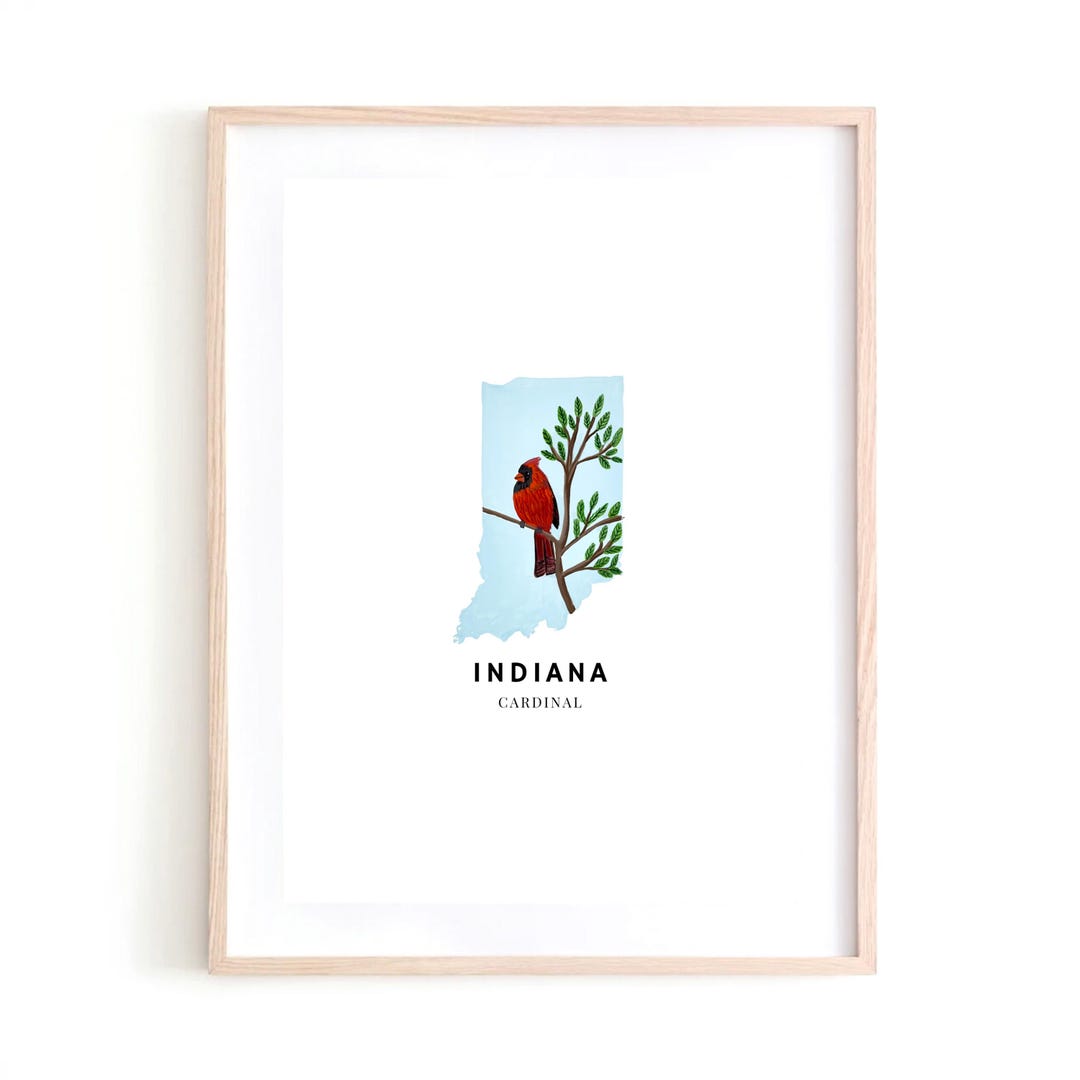 Indiana State Bird Art Print - Etsy
