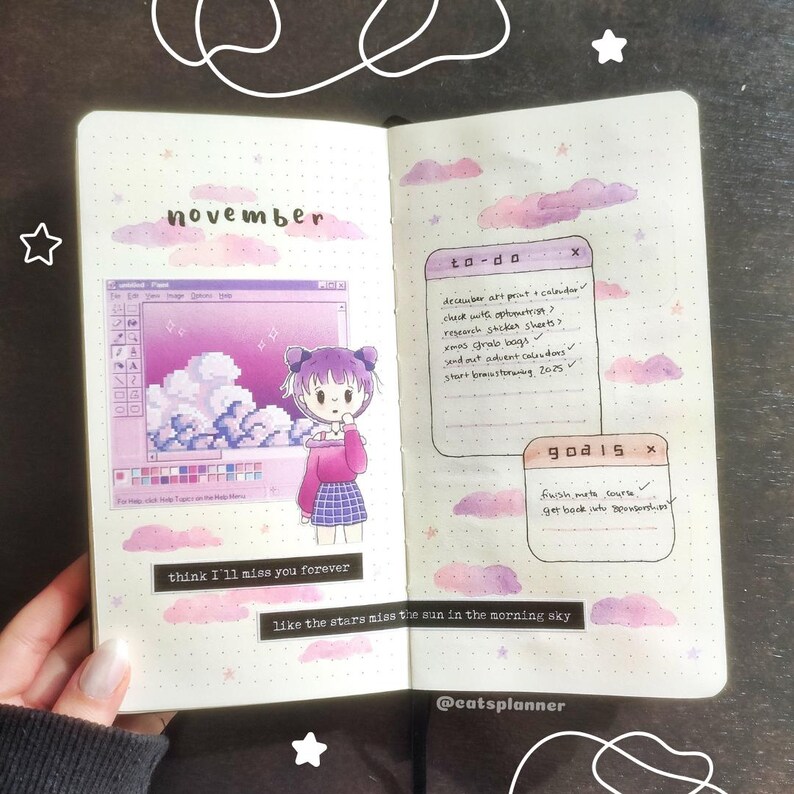 Vaporwave Space Girl Sticker Sheet – Aesthetic Galaxy Stickers for ...