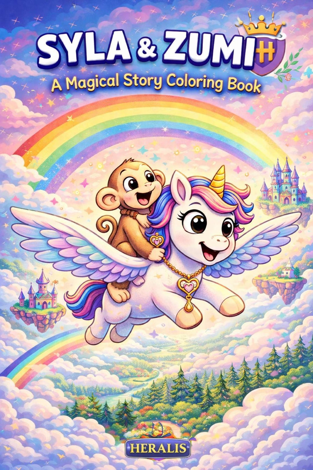 Unicorn Story Coloring Book for Kids | Syla & Zumi Magical Adventure ...