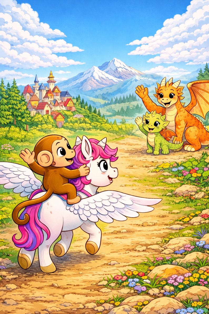 Syla and Zumi Lost Baby Dragon Coloring Book | Unicorn Monkey Adventure ...