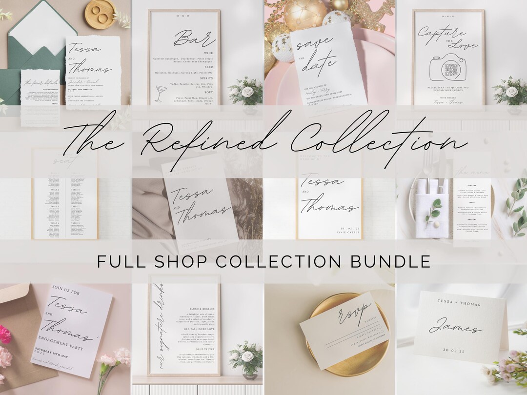 Refined Collection Full Shop Bundle, Wedding Stationery, Invitations ...