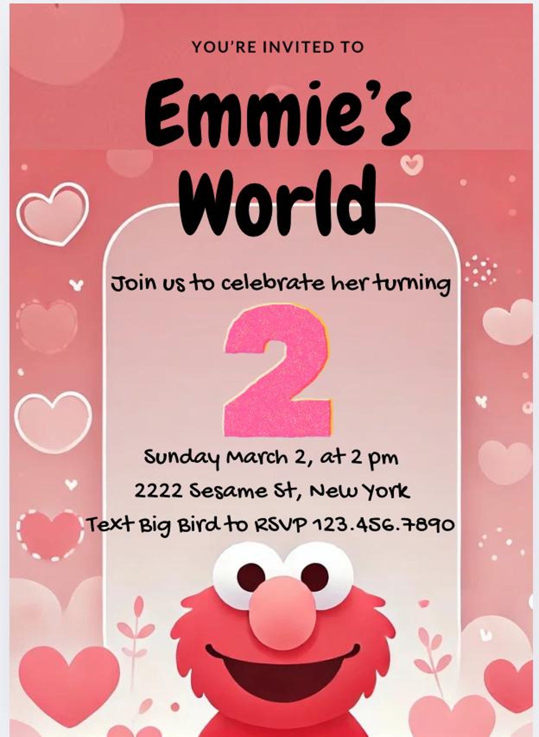 Elmo Birthday Invitation - Fully Editable - Etsy