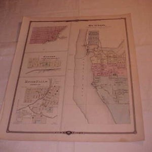 1878 Wisconsin Hand Colored Plat Map - Bayfield, Barron, River Falls and Hudson / Polk County - Etsy