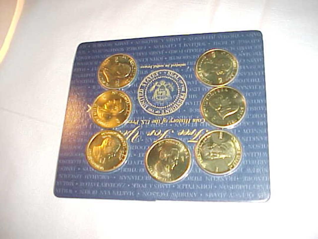7 Solid Brass Presidents of the US Coins Mint Condition Still Sealed on ...