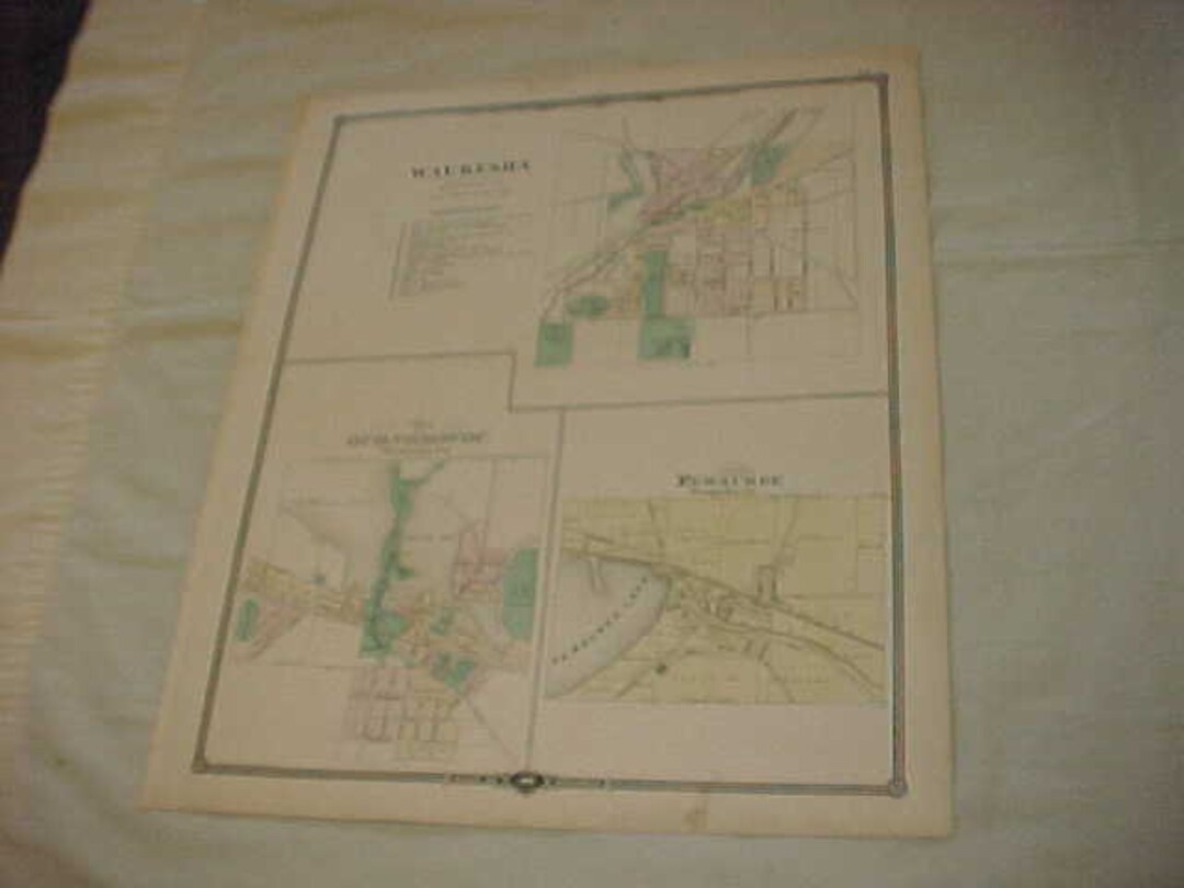 1878 Wisconsin Plat Map: Washington & Ozaukee Counties, Waukesha ...