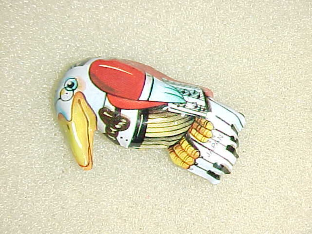 Tin Litho Bird Pin Made in Japan - Etsy