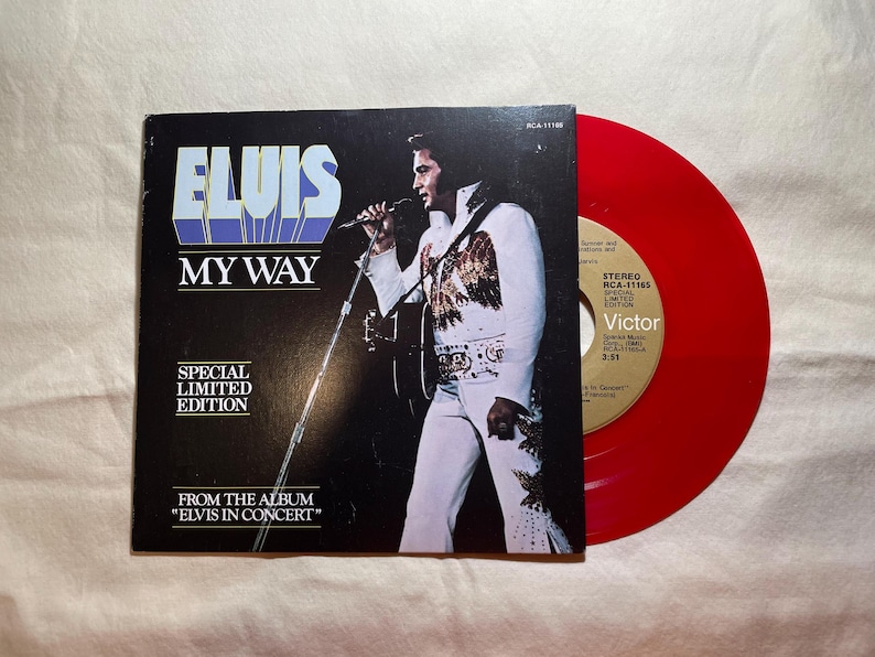 Elvis Presley Red Vinyl 45 Record - My Way / America, Canada Release - Etsy