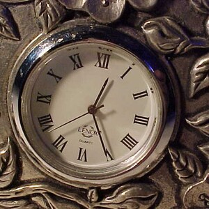 Kirk Stieff Miniature Pewter Desk Clock Working Condition With Lenox ...