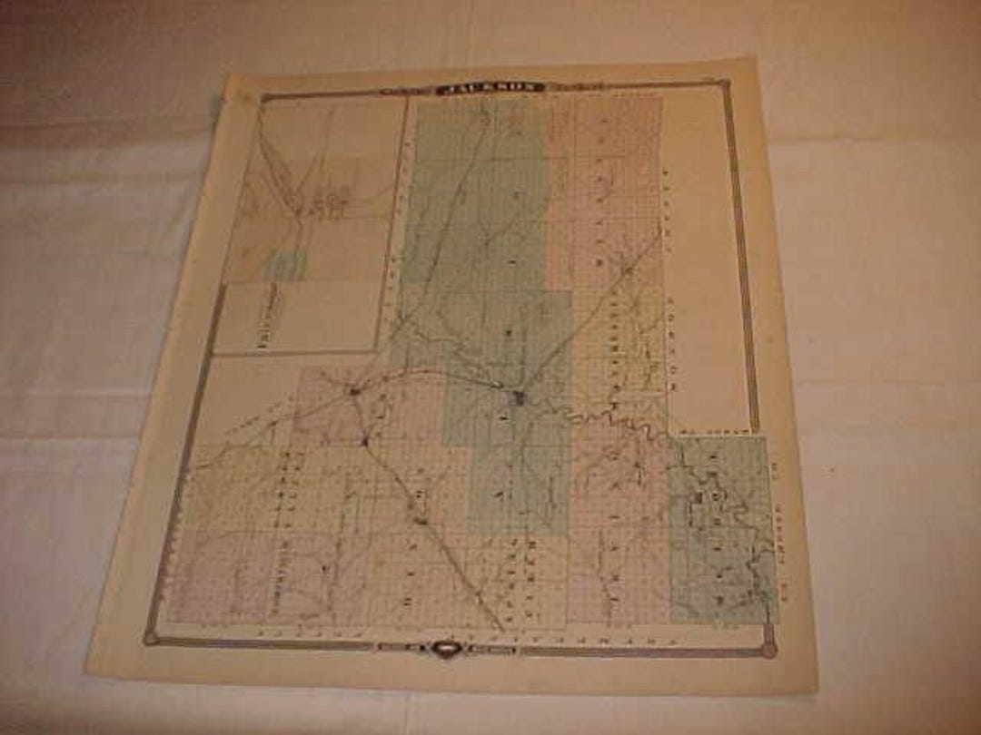 1878 Wisconsin Hand Colored Plat Map - Jackson County and Plat of ...